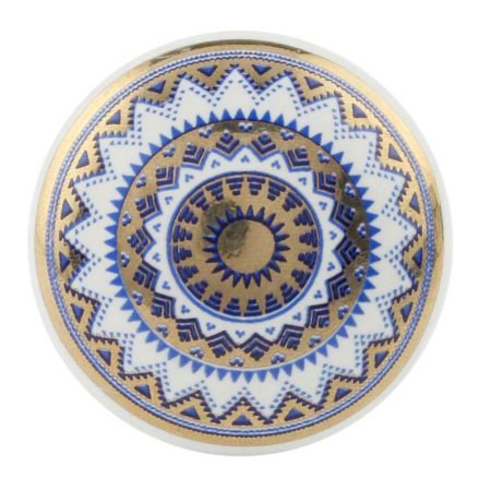 Blue and Gold Wheel Pattern Flat Ceramic Knob - Etsy Australia