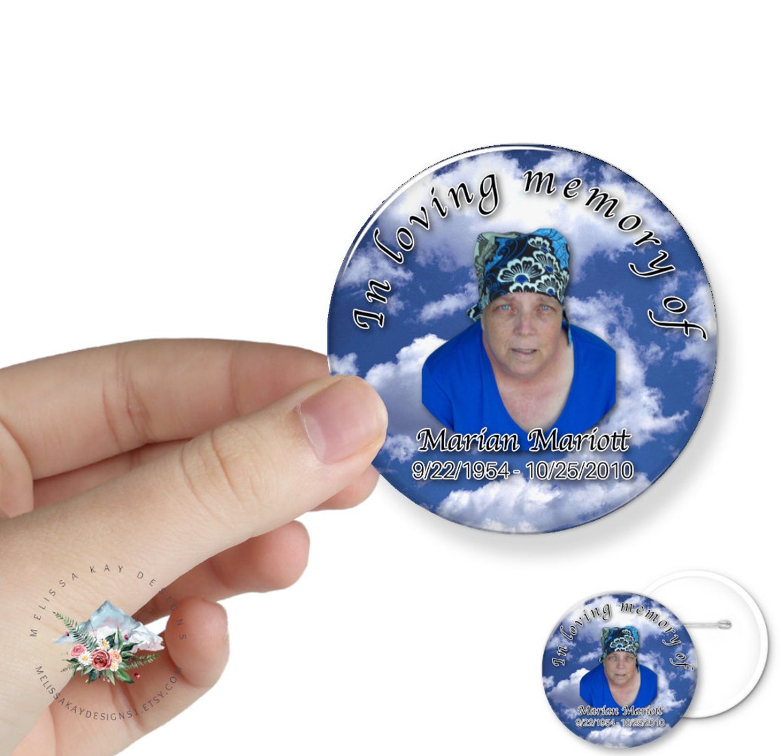In Loving Memory Custom Memorial Button Pinback Button - Etsy