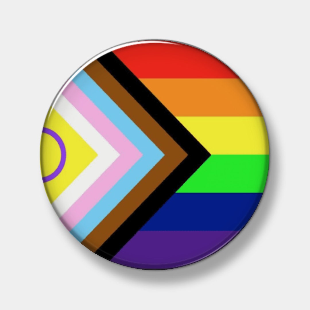 Inclusive Progress Pride Flag Button Pinback Button 1 2.25 or 3 Custom ...