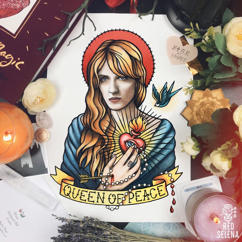 Florence and the Machine Florence Welch Art Portrait Poster | Etsy