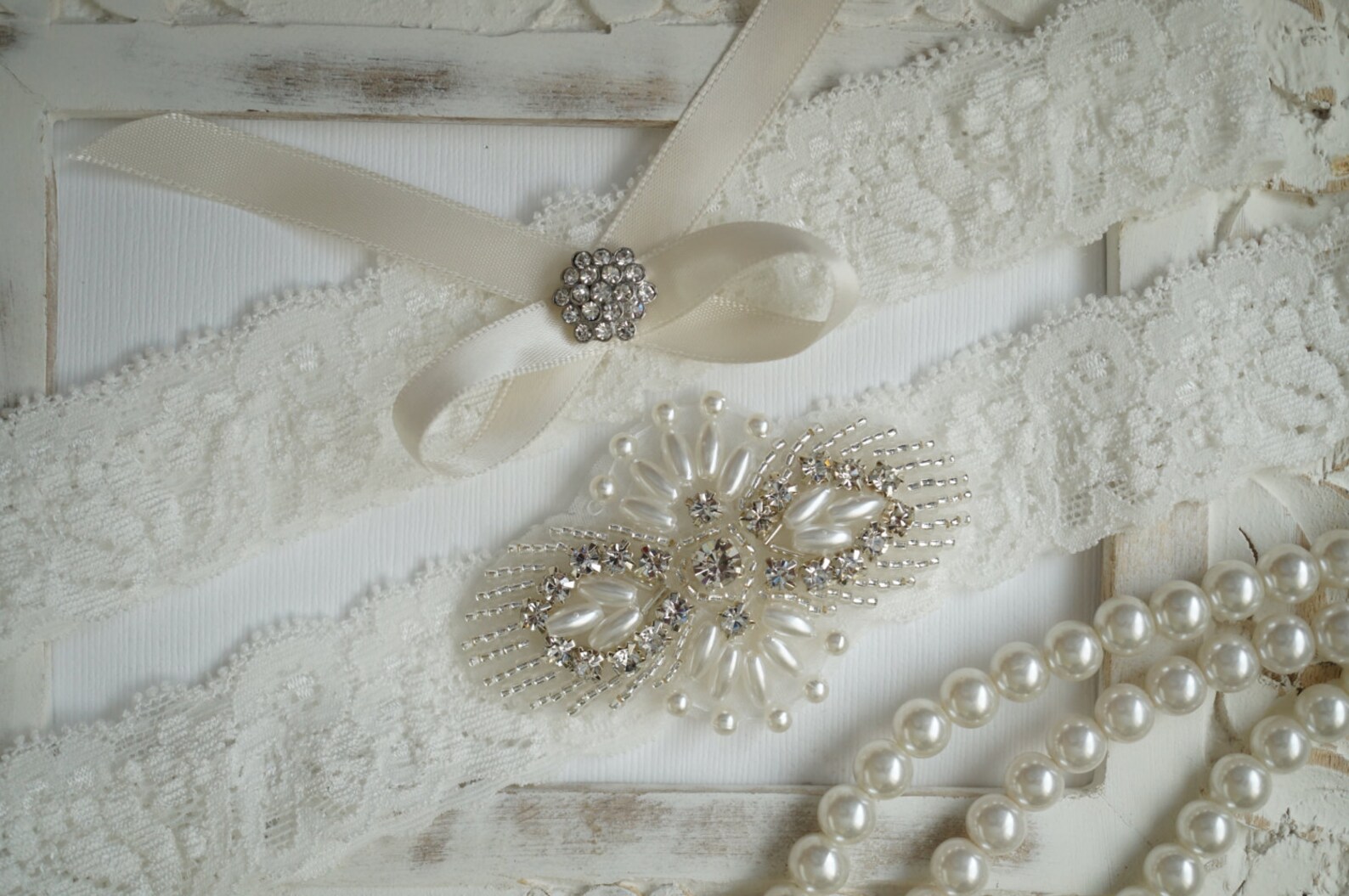 Wedding Garter Set, Bridal Garter Set, Vintage Wedding, Ivory Lace ...