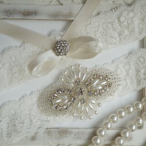 Wedding Garter Set, Bridal Garter Set, Vintage Wedding, Ivory Lace ...