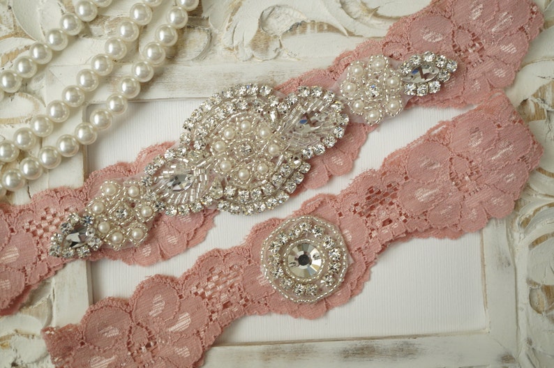 Wedding Garter Set, Bridal Garter Set, Vintage Wedding, Ivory Lace ...