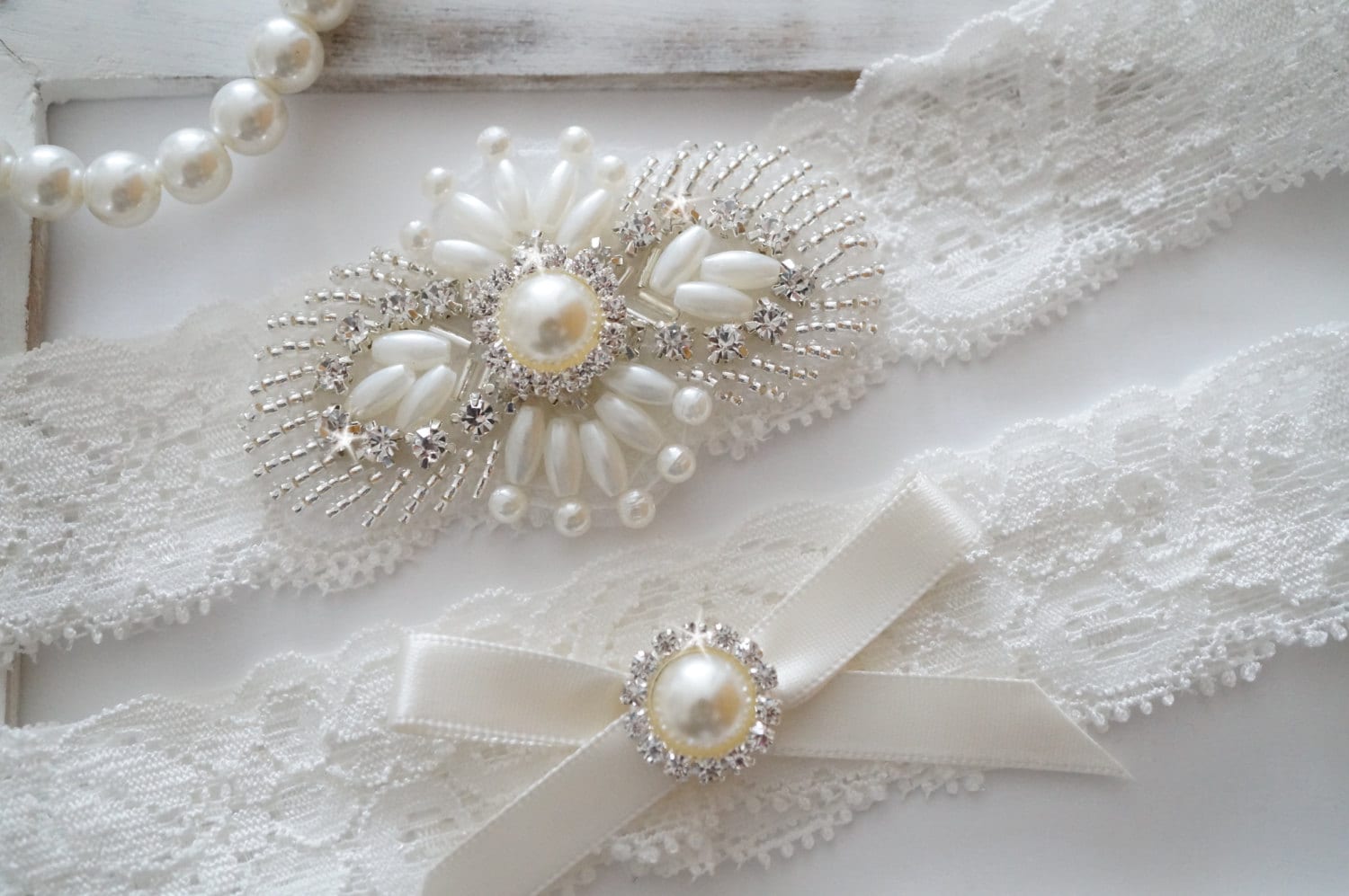 Wedding Garter Set Bridal Garter Set Vintage Wedding Ivory | Etsy