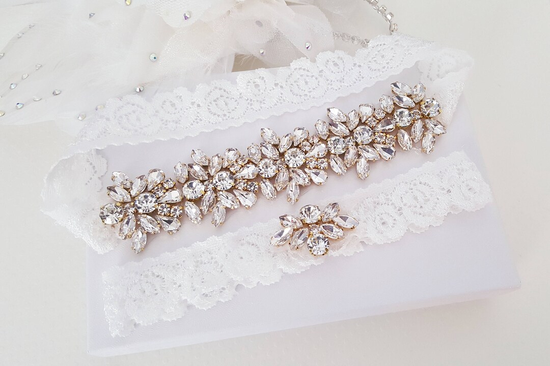 Gold Wedding Garter, Lace Wedding Garter Set, Bridal Garter Set ...