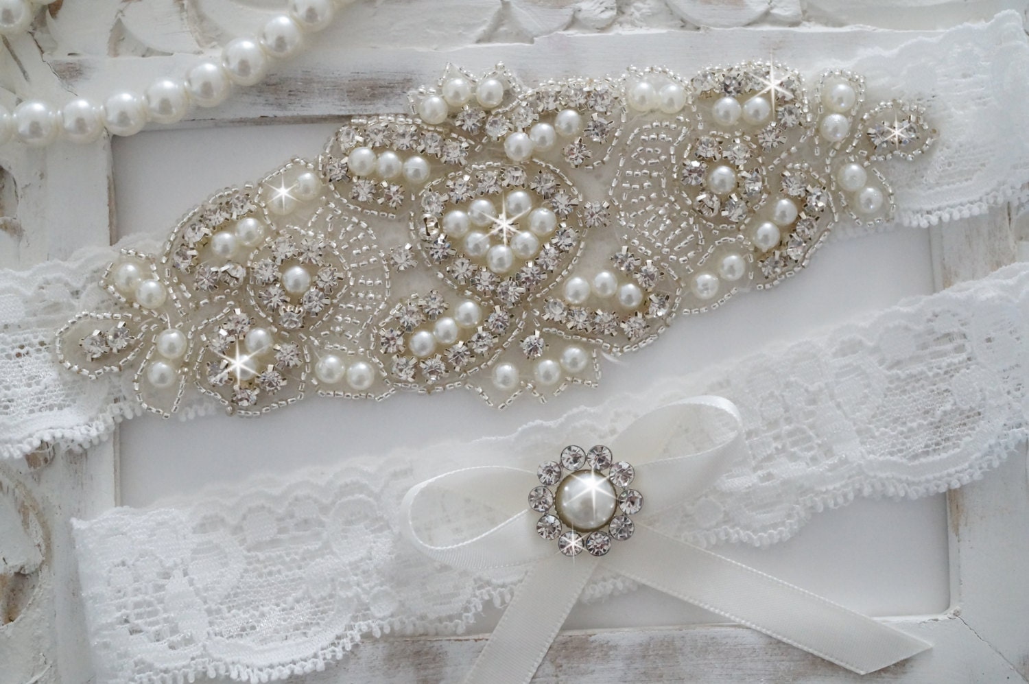 Wedding Garter Set Bridal Garter Set Vintage Wedding Lace | Etsy