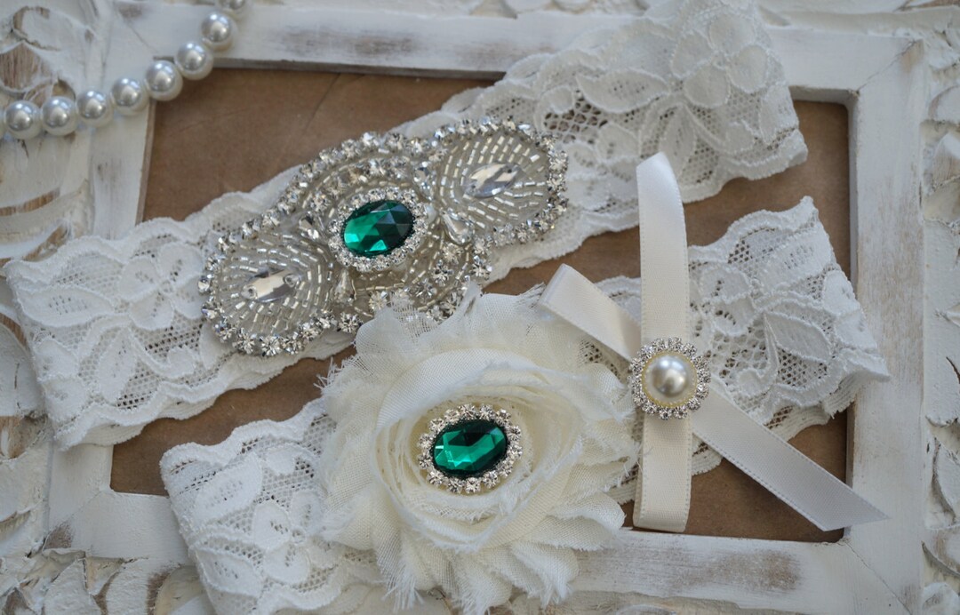 Wedding Garter Set, Bridal Garter Set, Vintage Wedding, Ivory Lace ...