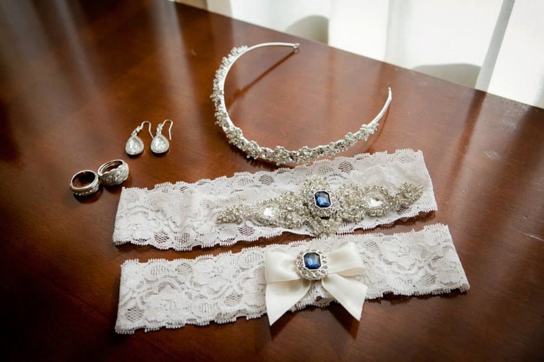 Wedding Garter Set Ivory Wedding garter belt wedding garter | Etsy