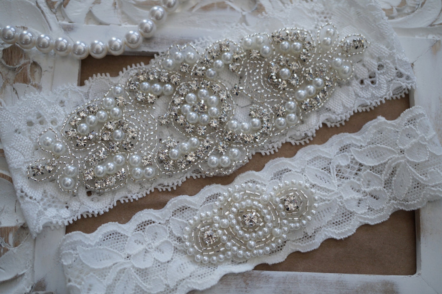 Wedding Garter Set, Bridal Garter Set, Vintage Wedding, Lace Garter ...