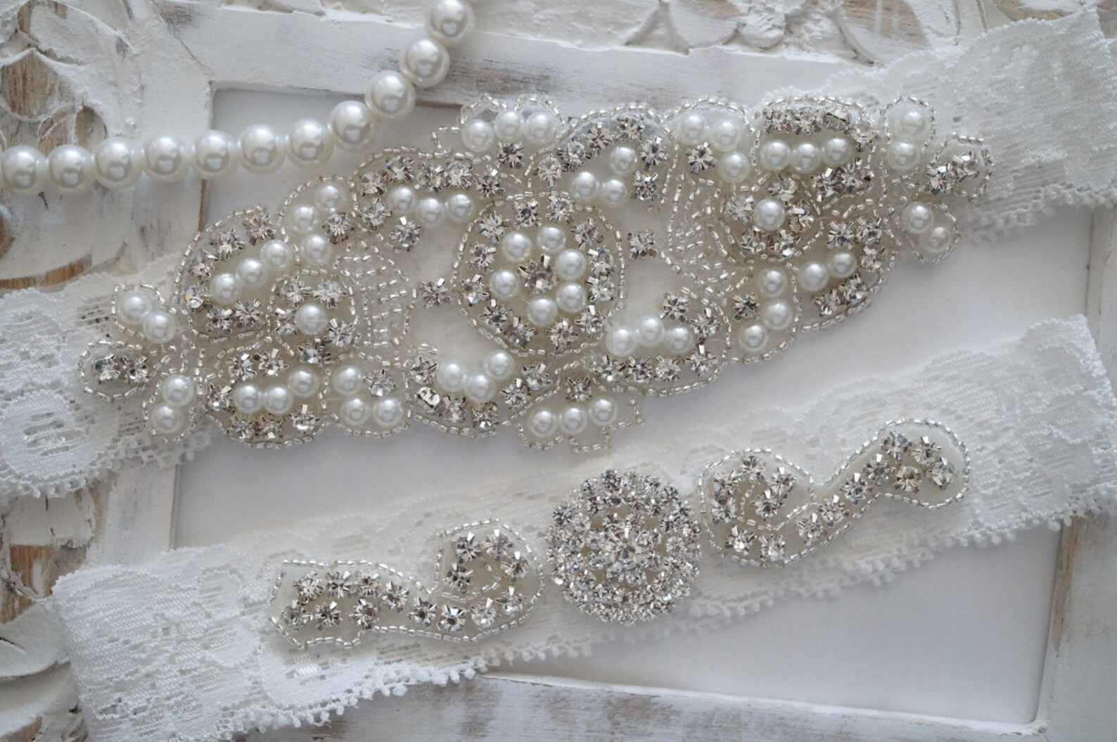 Wedding Garter Set Bridal Garter Set Vintage Wedding Lace - Etsy