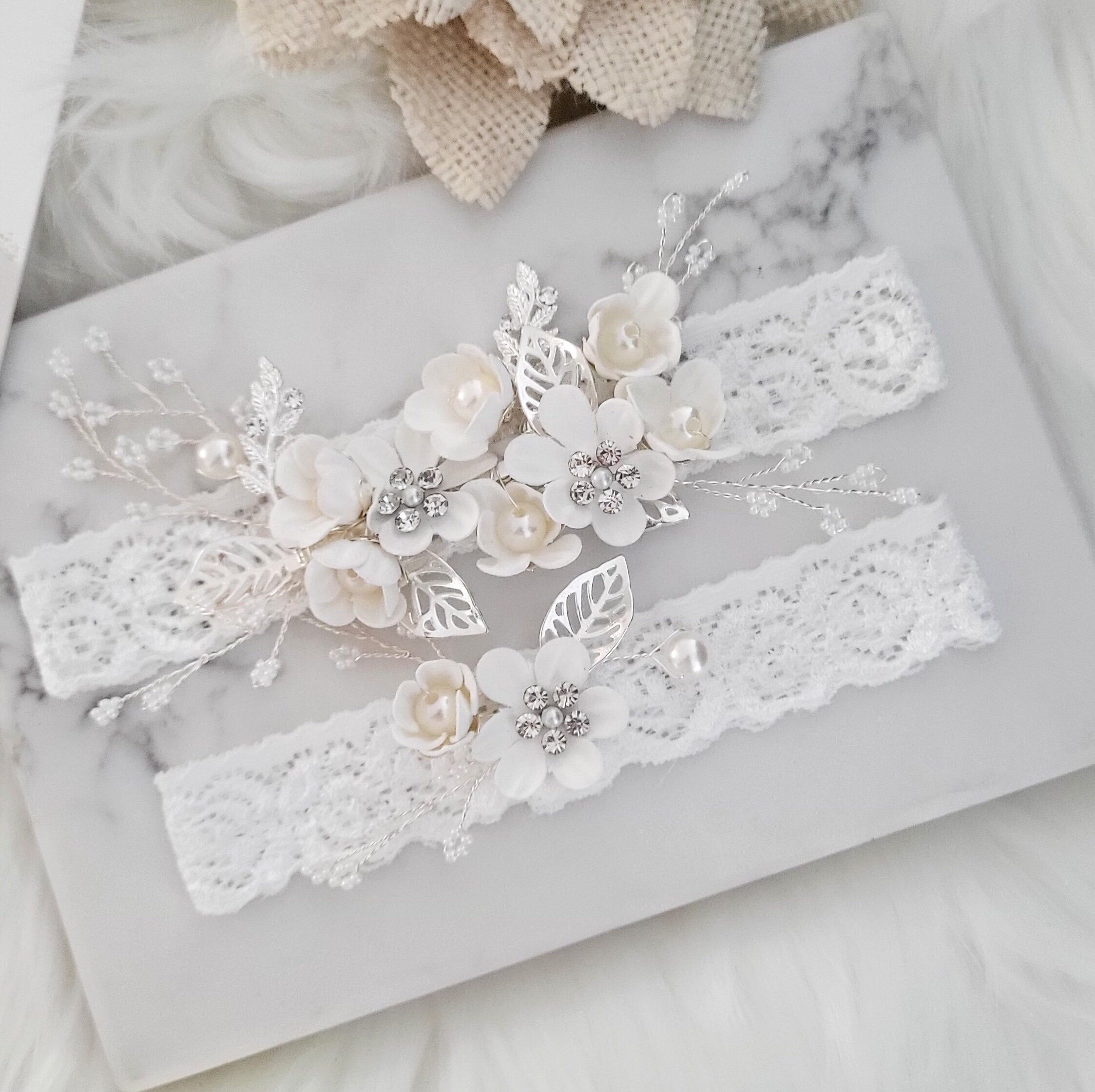 Wedding Garter. Gift for Bride. Personalized Non Slip Lace Bridal ...