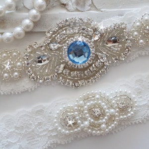 Wedding Garter Set, Bridal Garter Set, Vintage Wedding, Ivory Lace ...
