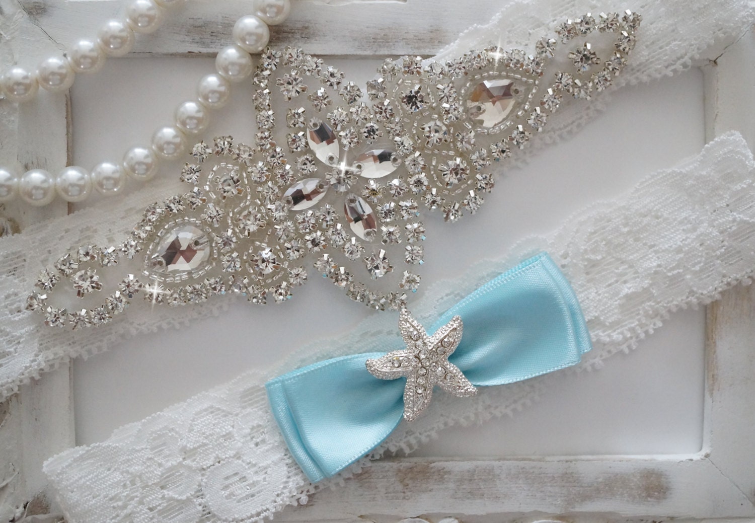 Wedding Garter Set, Bridal Garter Set, Vintage Wedding, Crystal Garter ...