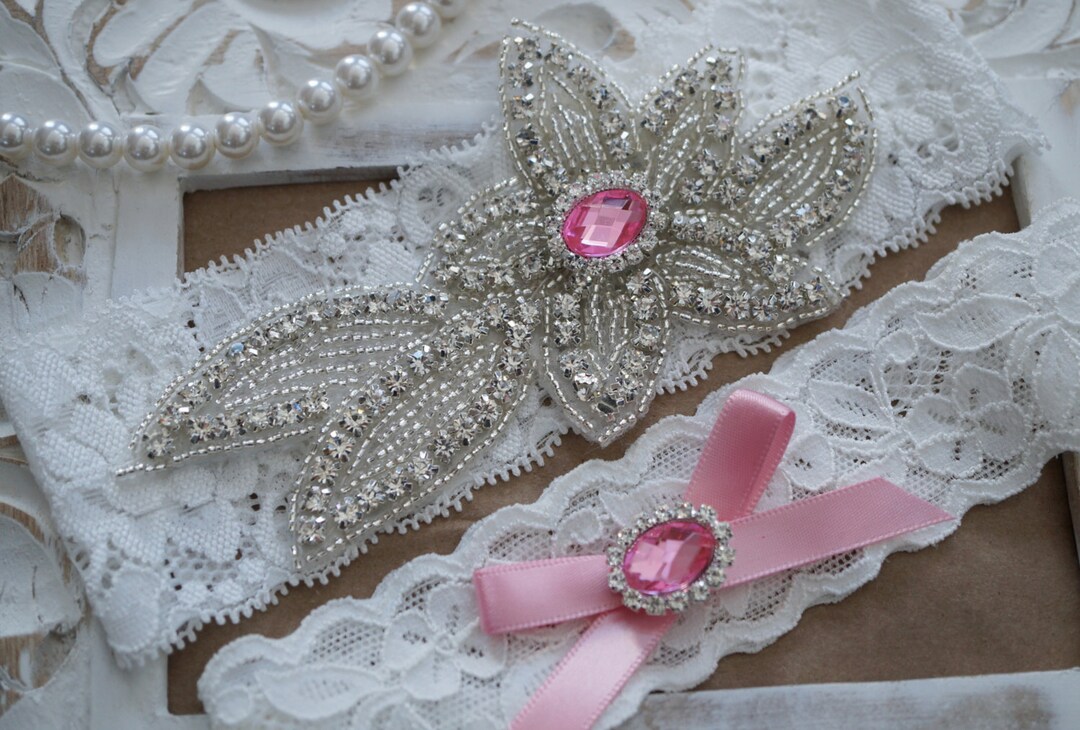 Wedding Garter Set, Bridal Garter Set, Vintage Wedding, Ivory Lace ...