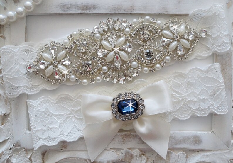Wedding Garter Set, Bridal Garter Set, Vintage Wedding, Pearl Garter ...