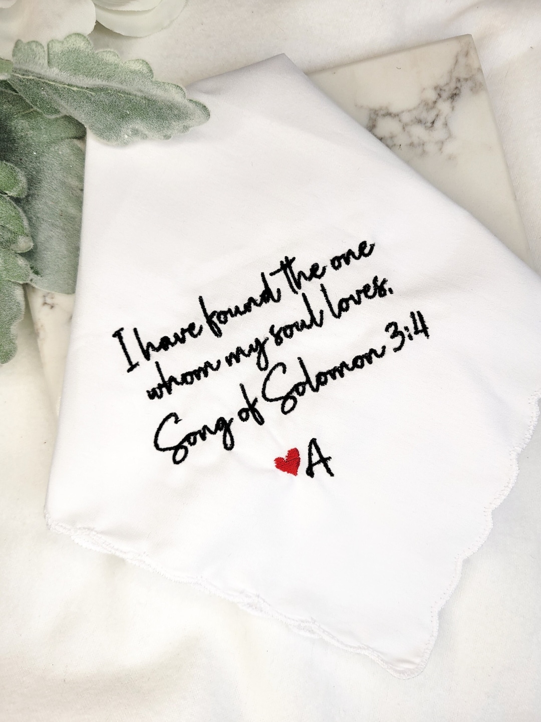 Embroidered Wedding Handkerchief. Christian Gifts for Women. Bible ...