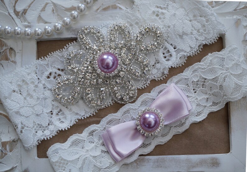 Wedding Garter Set, Bridal Garter Set, Vintage Wedding, Ivory Lace ...