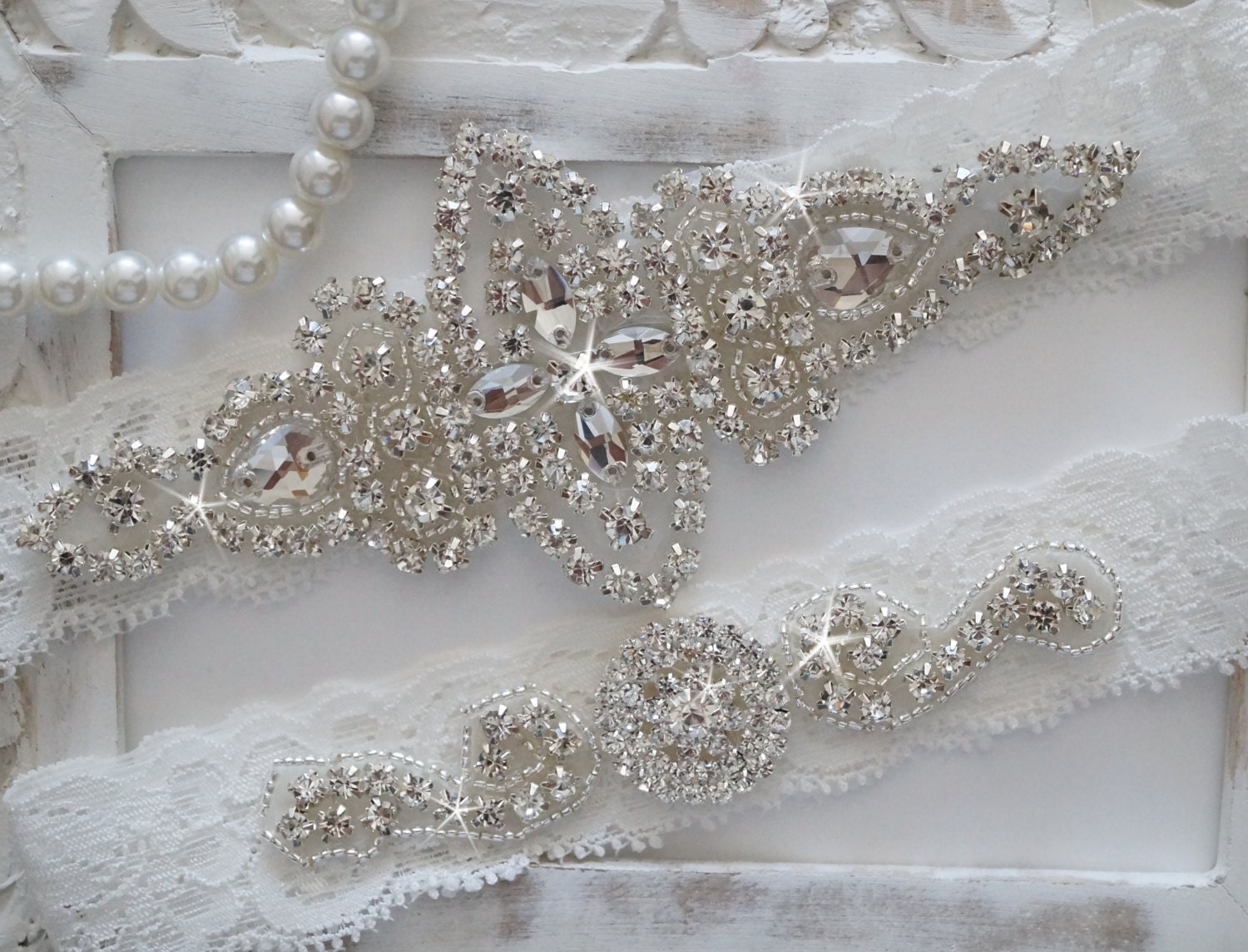 Wedding Garter Set, Bridal Garter Set, Vintage Wedding, Lace Garter ...