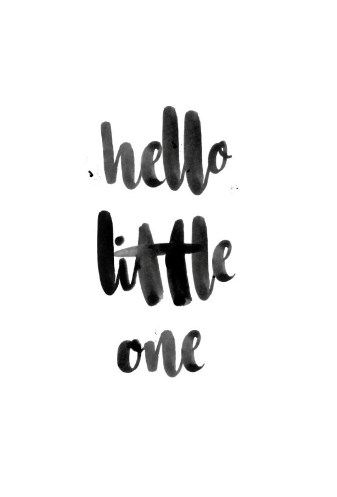 Hand Lettered Baby's Nursery Wall Art, hello Little One Print. - Etsy