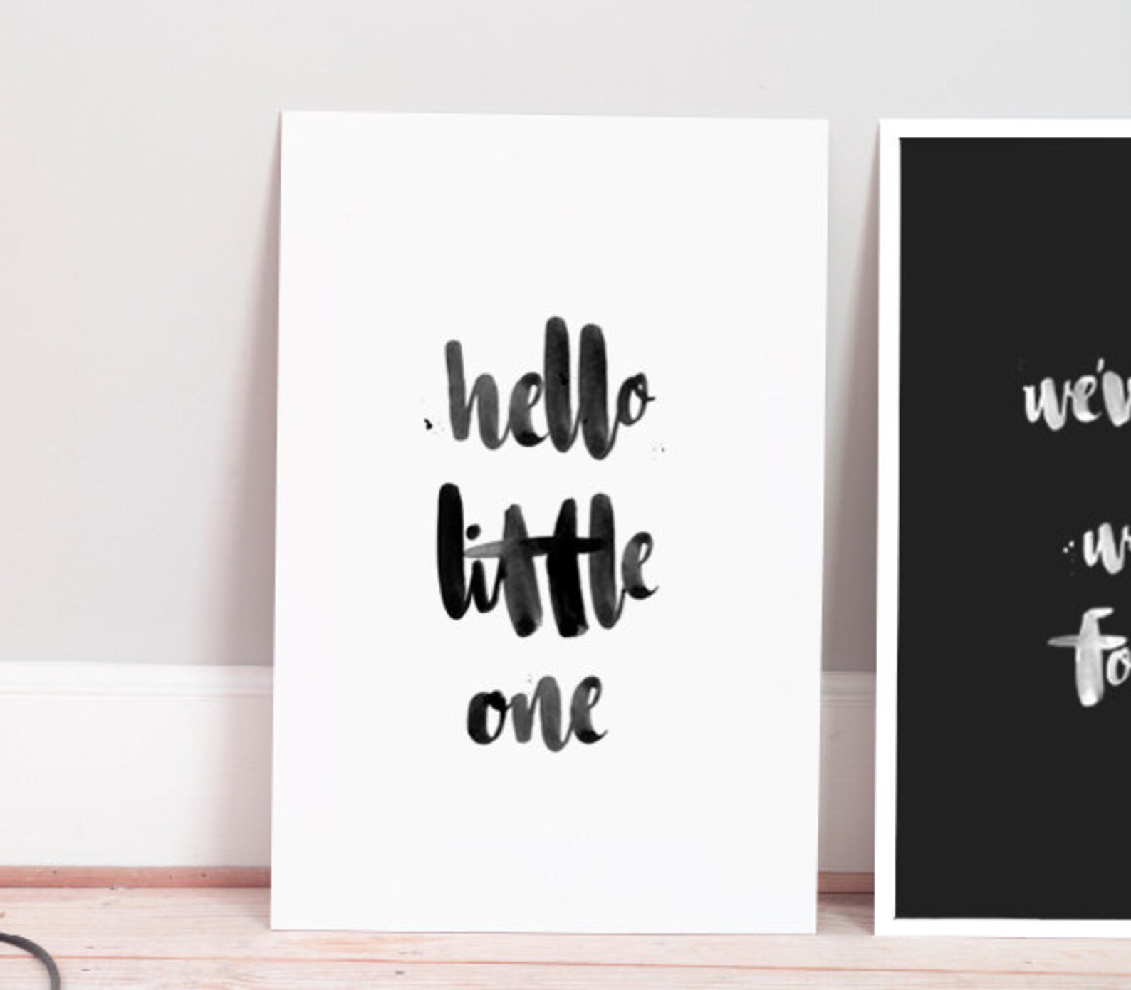 Hand Lettered Baby's Nursery Wall Art, hello Little One Print. - Etsy