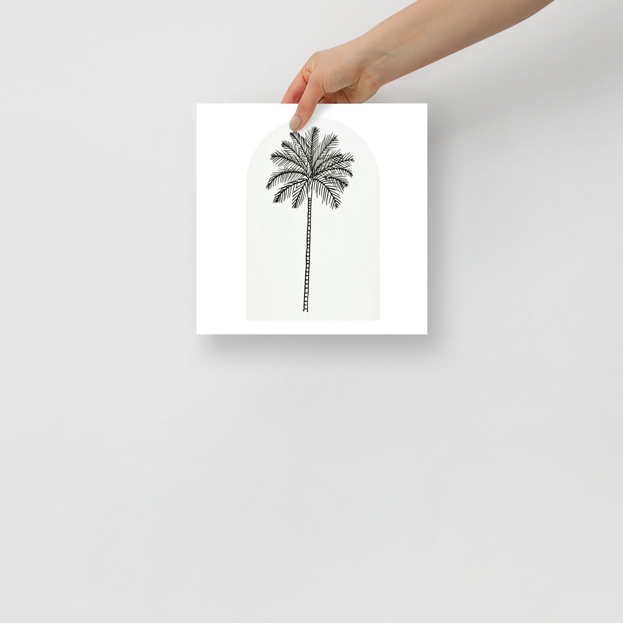 Palm Tree Arch Mediterranean Poster in Sage - Etsy
