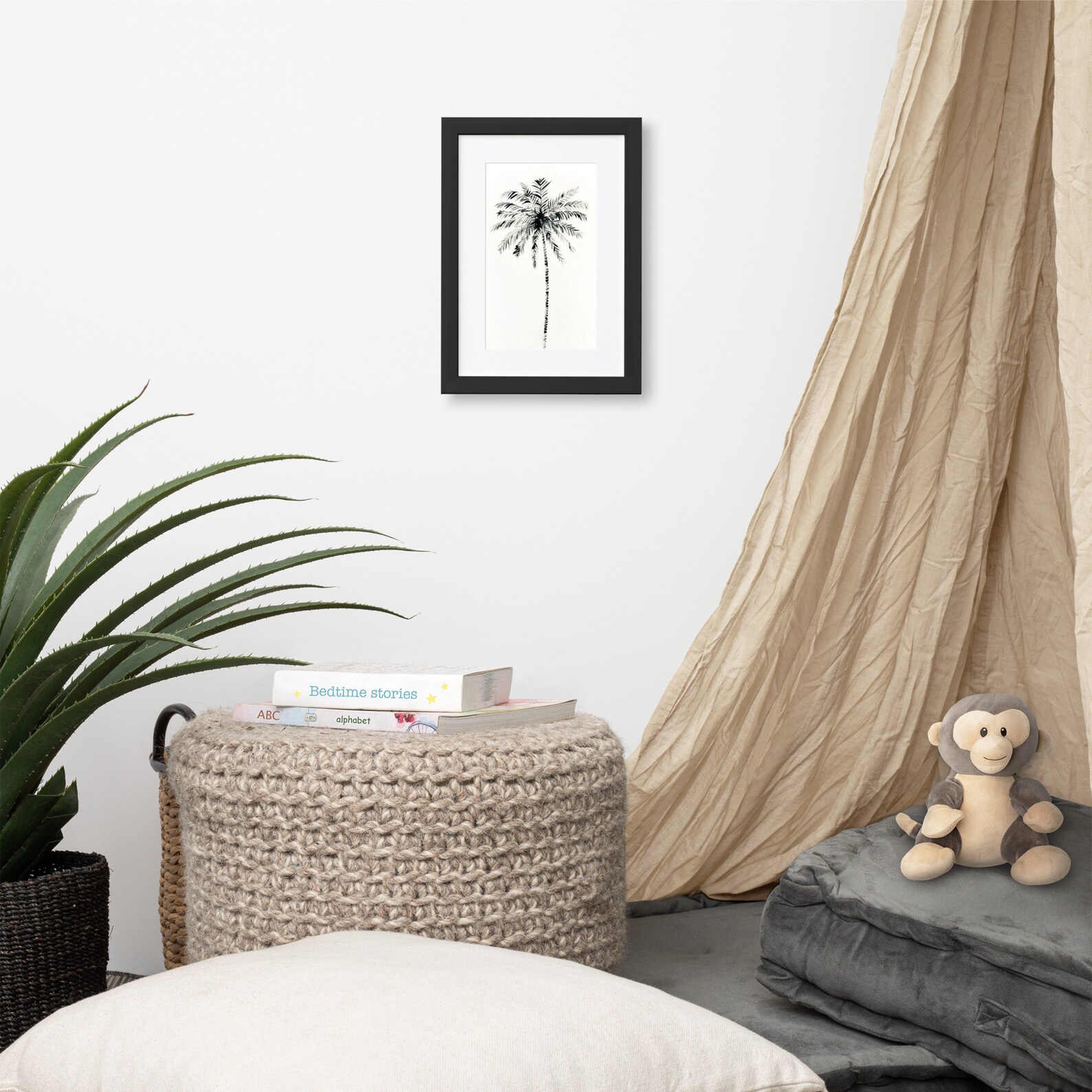 Framed Watercolour Palm Tree Poster With Mat - Etsy