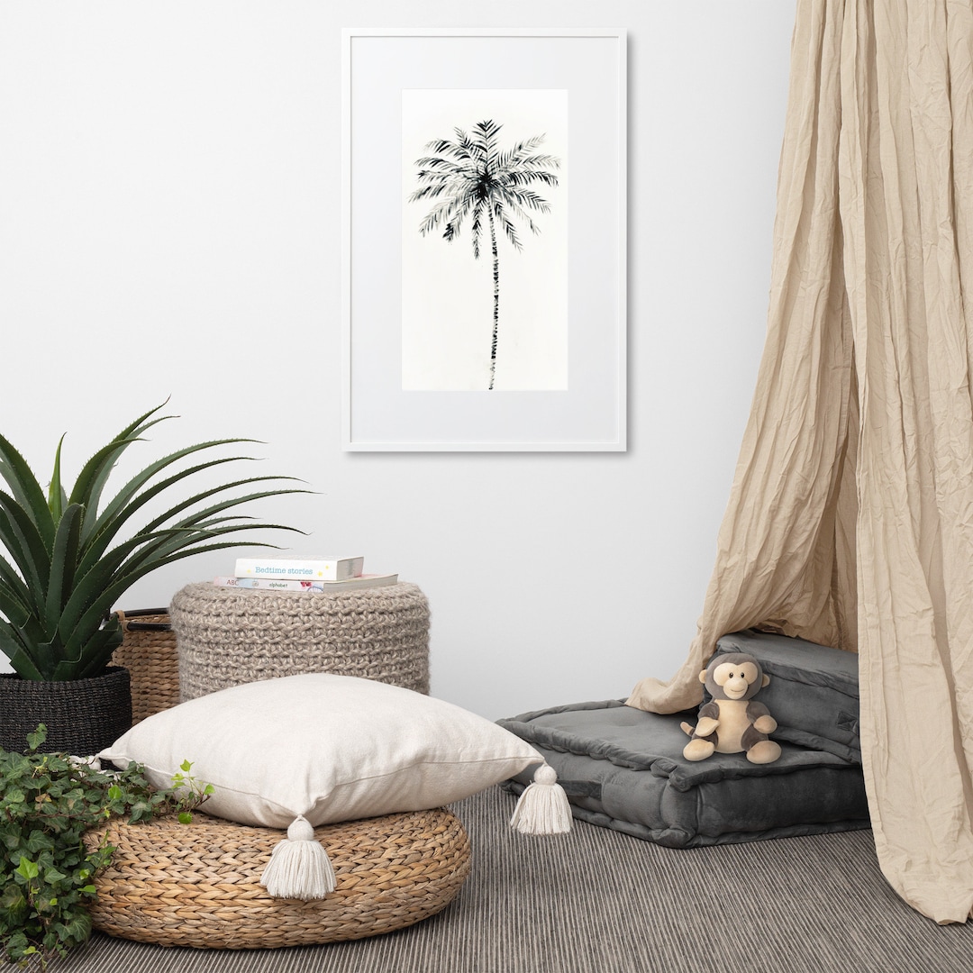Framed Watercolour Palm Tree Poster With Mat - Etsy
