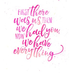 Hand Lettering Quote, Nursery Print, Pink, Watercolour. - Etsy