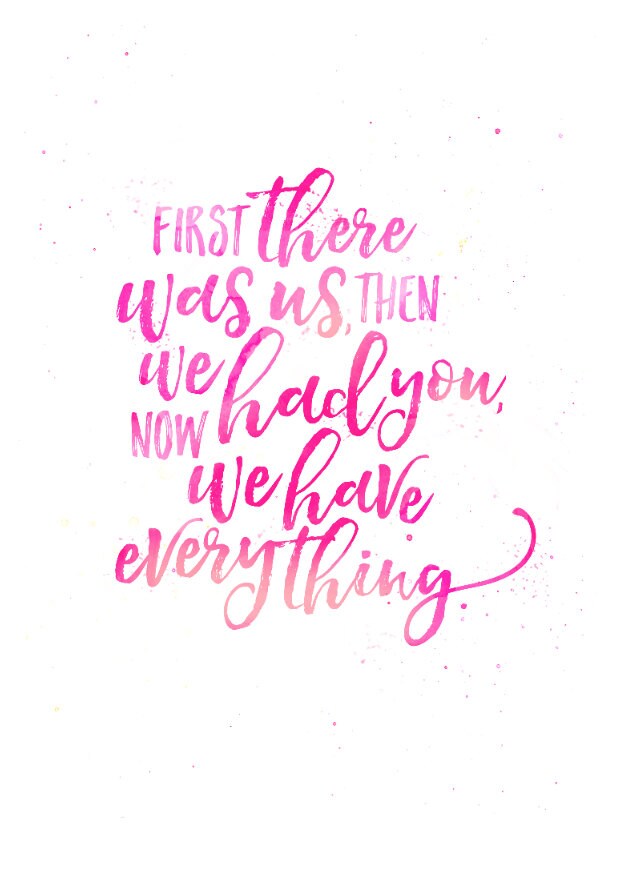 Hand Lettering Quote, Nursery Print, Pink, Watercolour. - Etsy