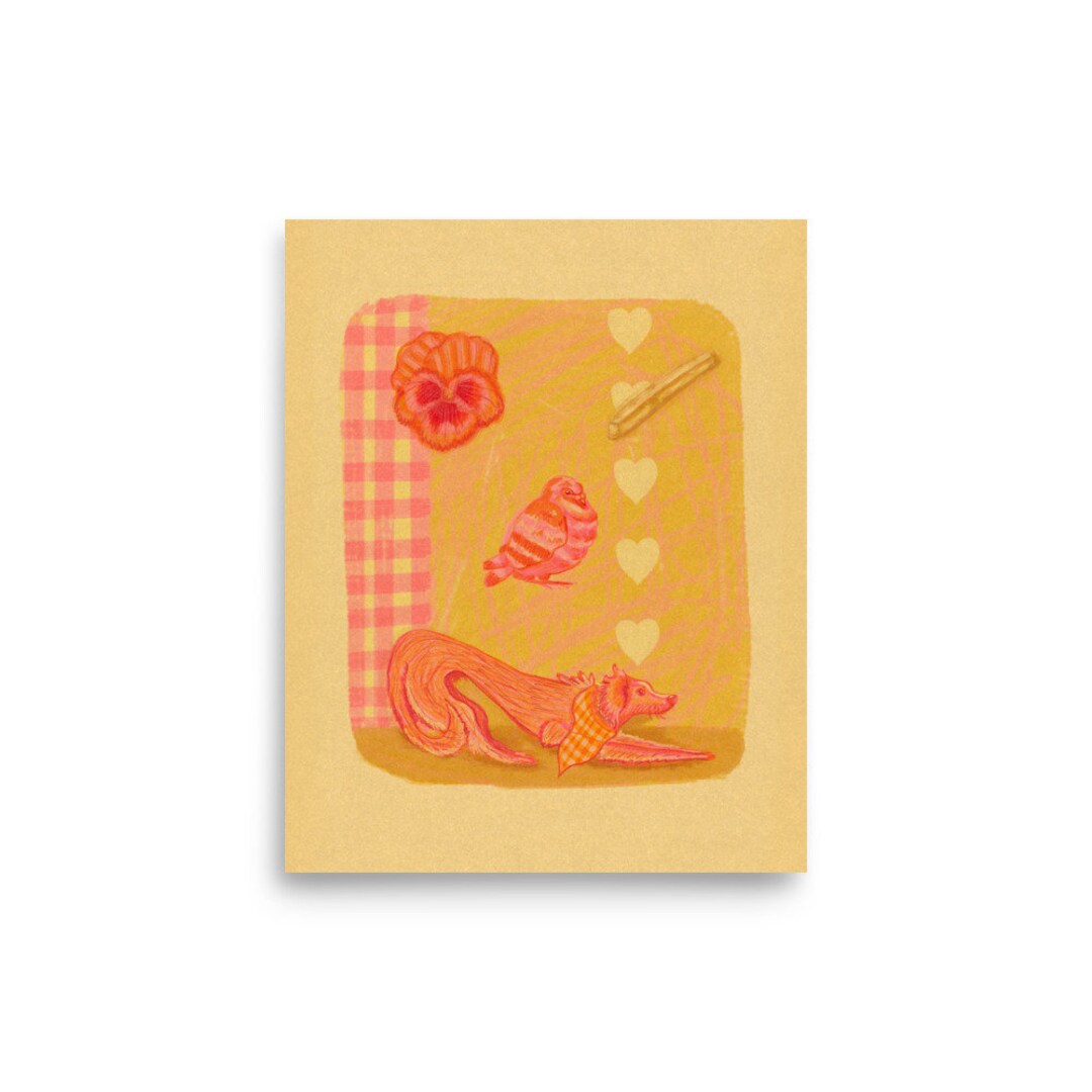 Birdie Dog 8x10 Art Print by Illustrator Kylee Conriquez - Etsy