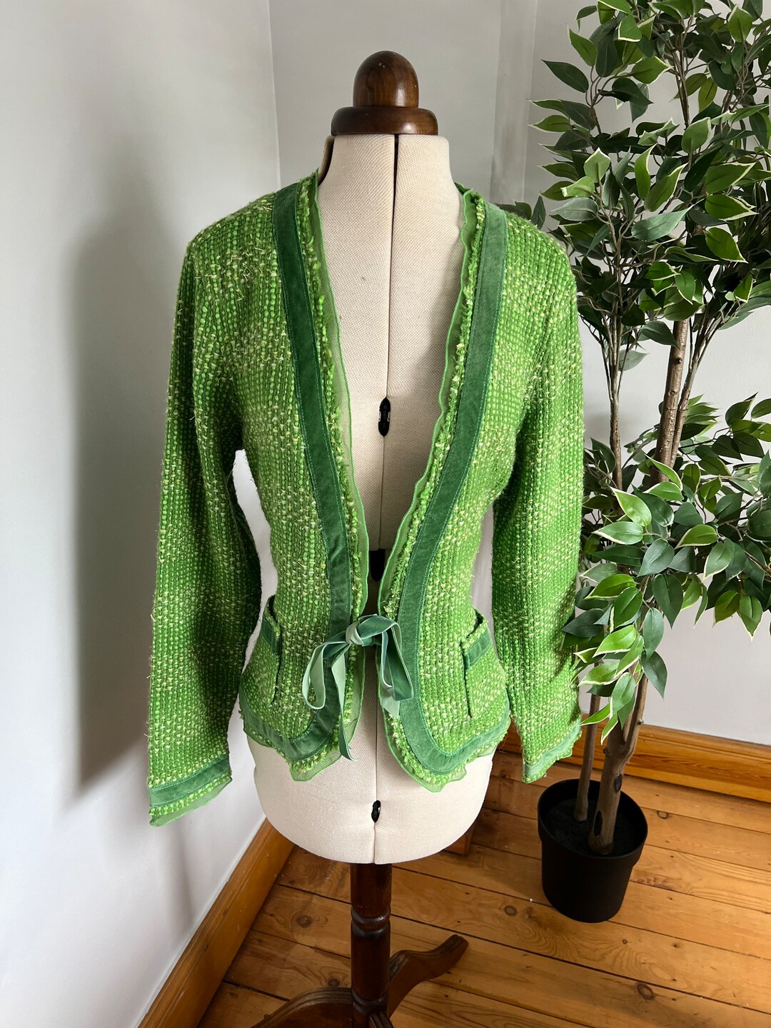Vintage Green, Wool Jacket, Tweed, Jacket, Cardigan, Autumn Jacket ...