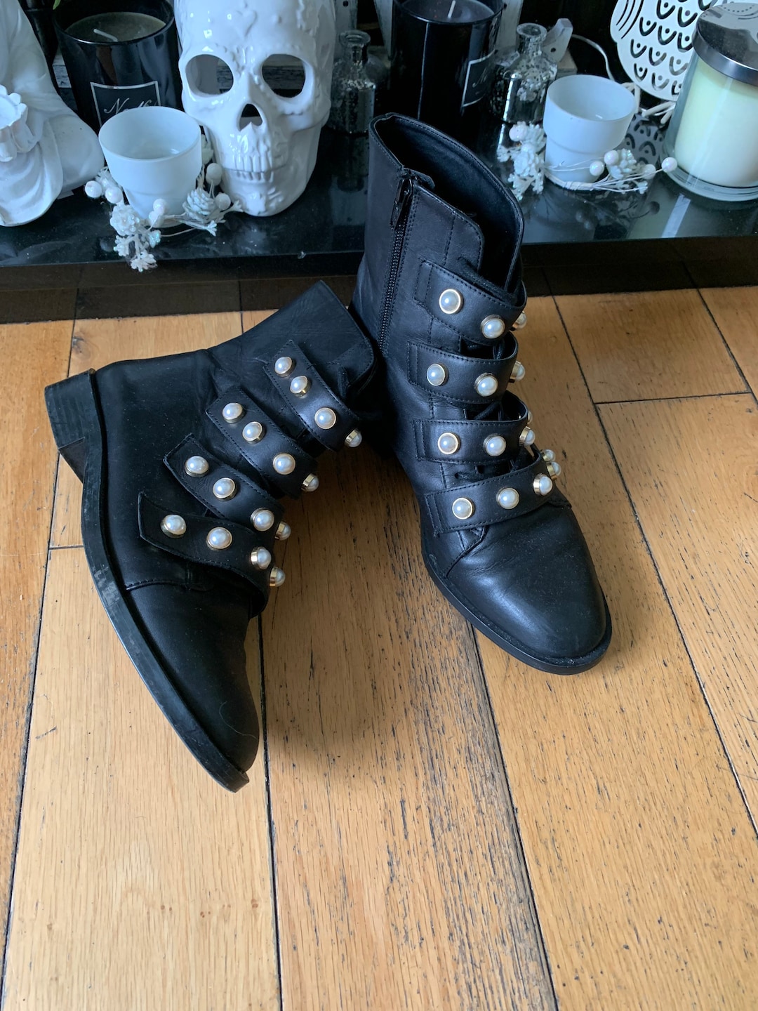 Leather Biker Boots, Ankle Boots, Rock Chic Boots - Etsy