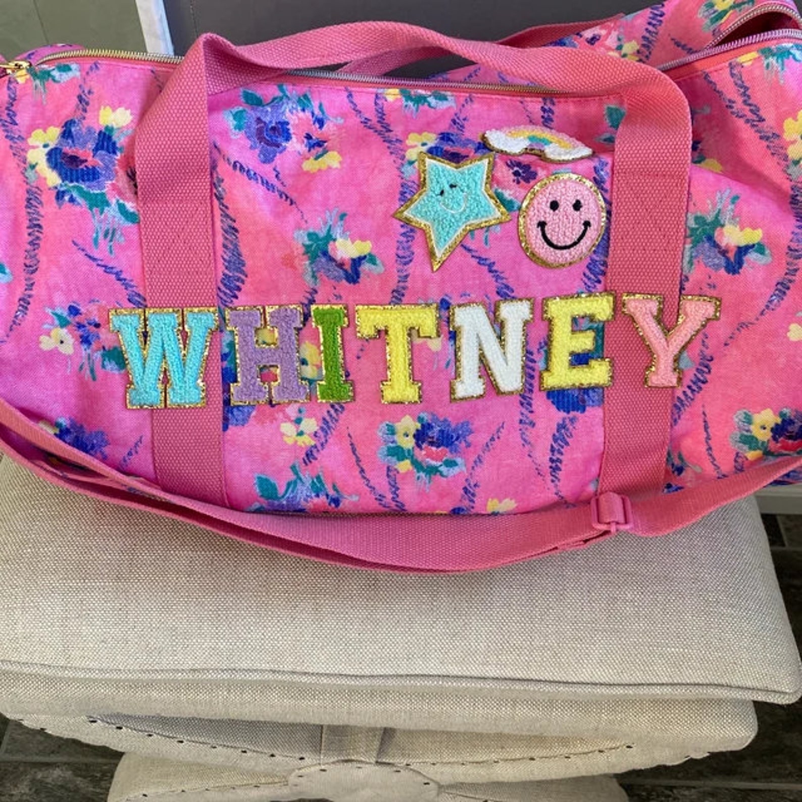 Sticker Colorful Chenille Embroidered Letters Patch Adhesive - Etsy