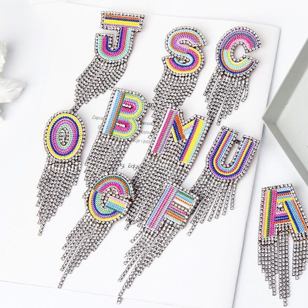 Colorful Embroidered Letters With Tassels Pin Alphabet Embroidered ...