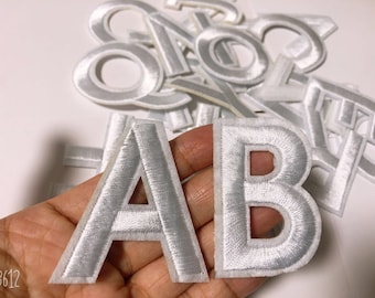 White Embroidered Iron on Letters Applique Patchiron on Name - Etsy
