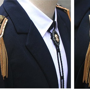 A Pair Gold Epaulettes,spiked Epaulets,gold Studs Pads With and Gold ...