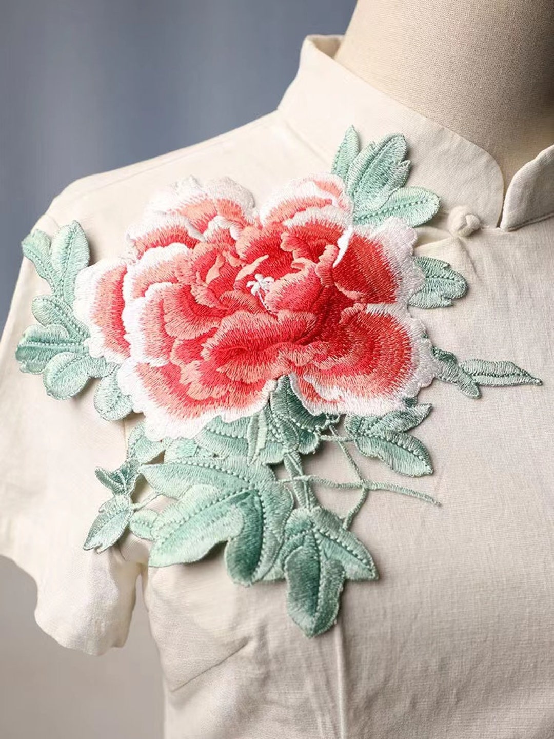 Flower Embroidered Patch Applique Sew on Floral Patch - Etsy