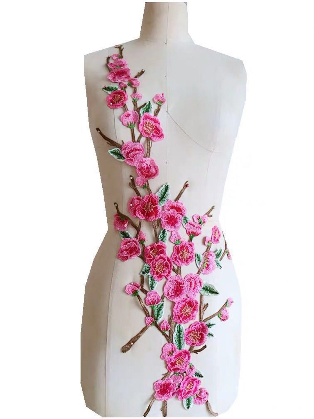 Large Plum Flower Applique Embroidered Clothing Decoration Patch ...