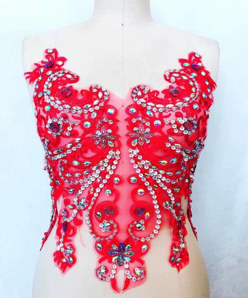 Large Blue sequins flowers with beaded vintage embroidered | Etsy