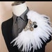 A Pair White Feather N Crystal Epaulettes Shoulder Pads,epaulets,white ...