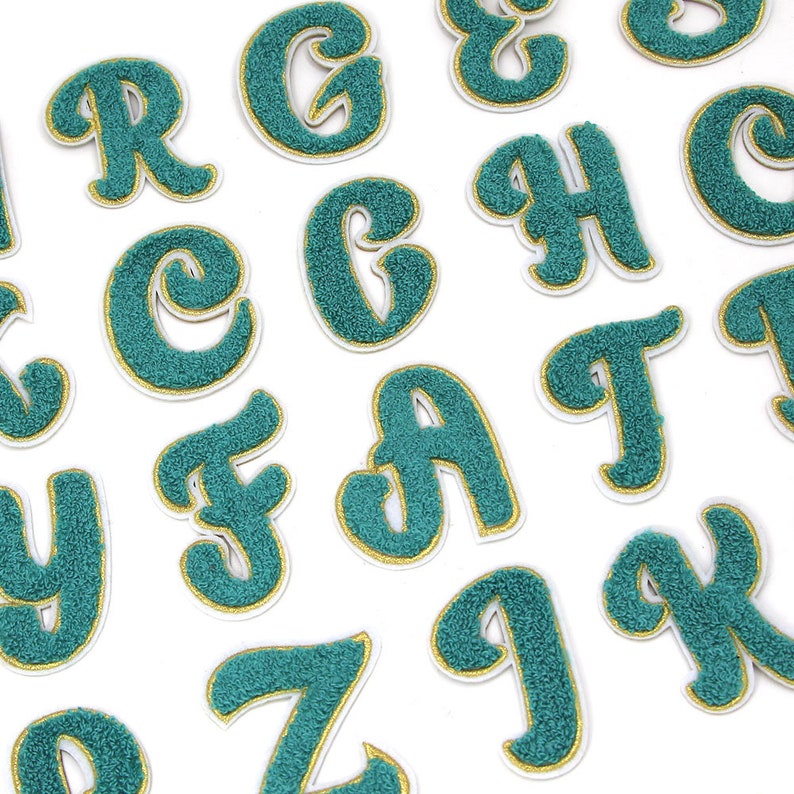 Green Letters Patch Alphabet Embroidered Applique Green - Etsy