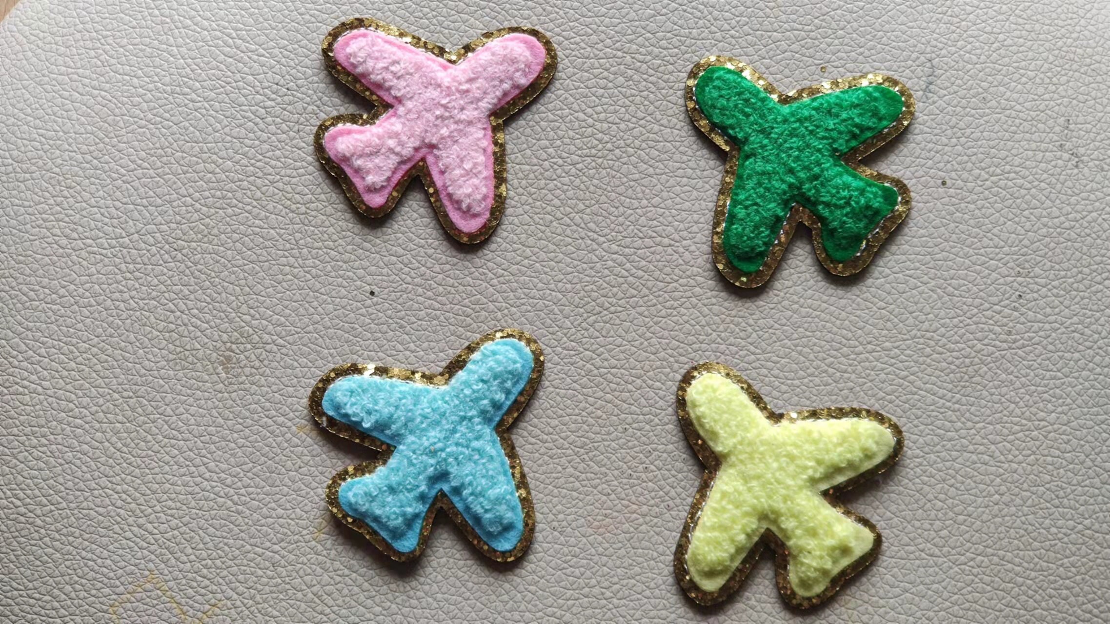 Sticker Colorful Chenille Embroidered Hearts or Stars or Rainbow Patch ...