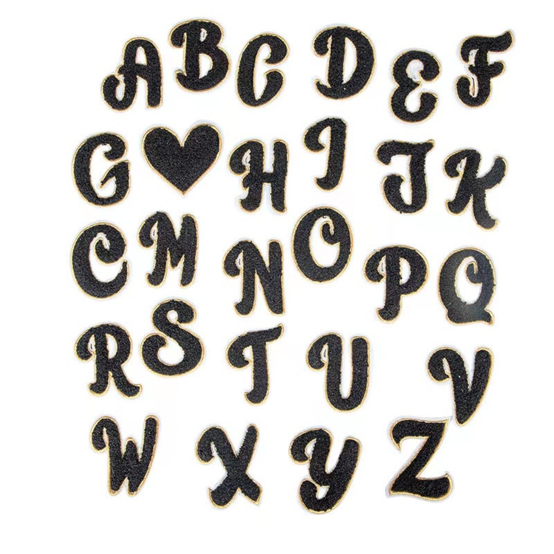 Black or White Letters Patch Alphabet Embroidered Applique - Etsy