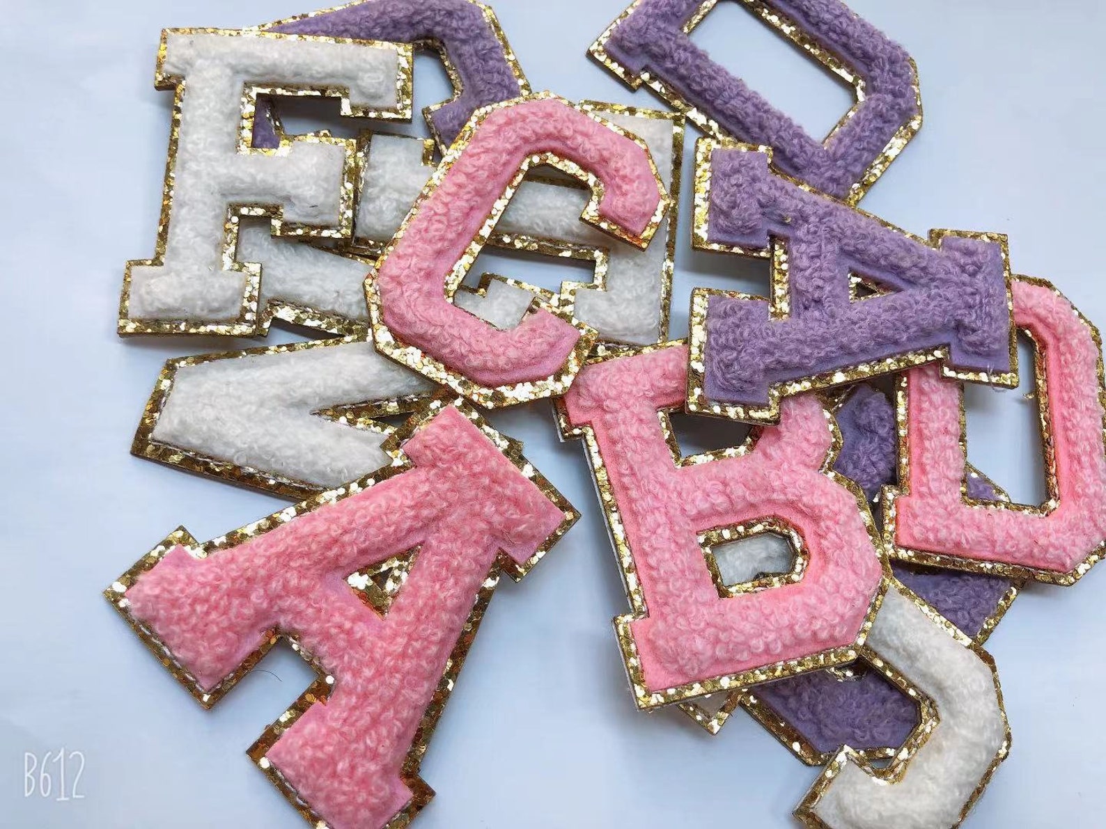 Sticker Colorful Chenille Embroidered Letters Patch Adhesive | Etsy