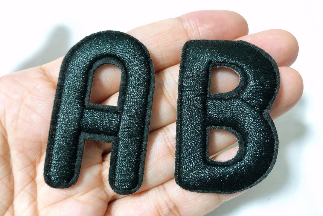 Black Embroidered Letters Applique Patch,iron on Name Letters Patch for ...