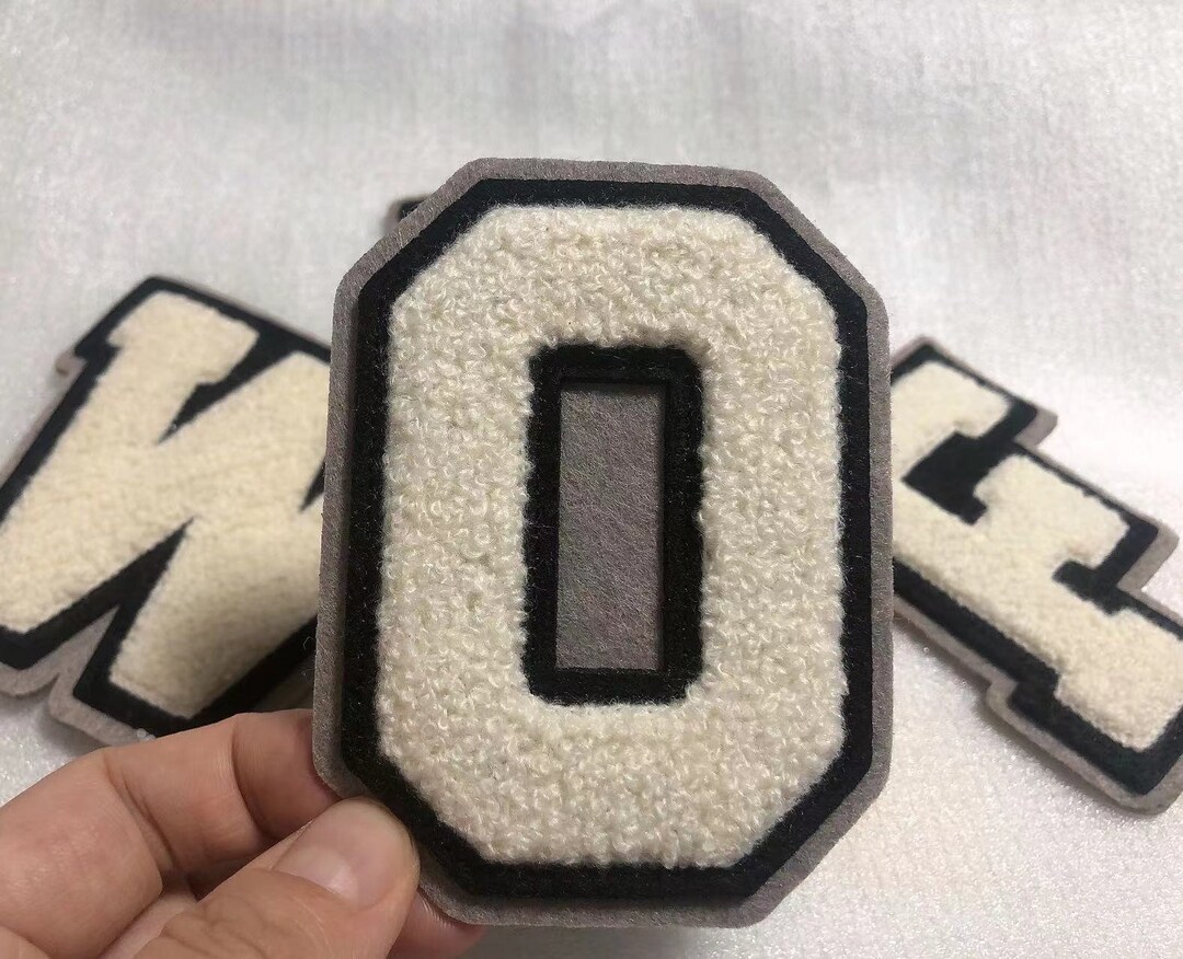 Off White Embroidered Sewn on Chenille Letters Applique Patch Design ...