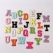 Sticker Colorful Chenille Embroidered Letters Patch Adhesive Letter ...