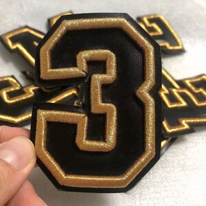 Black Mixed Golden Number Patch Alphabet Embroidered Appliquel Number ...