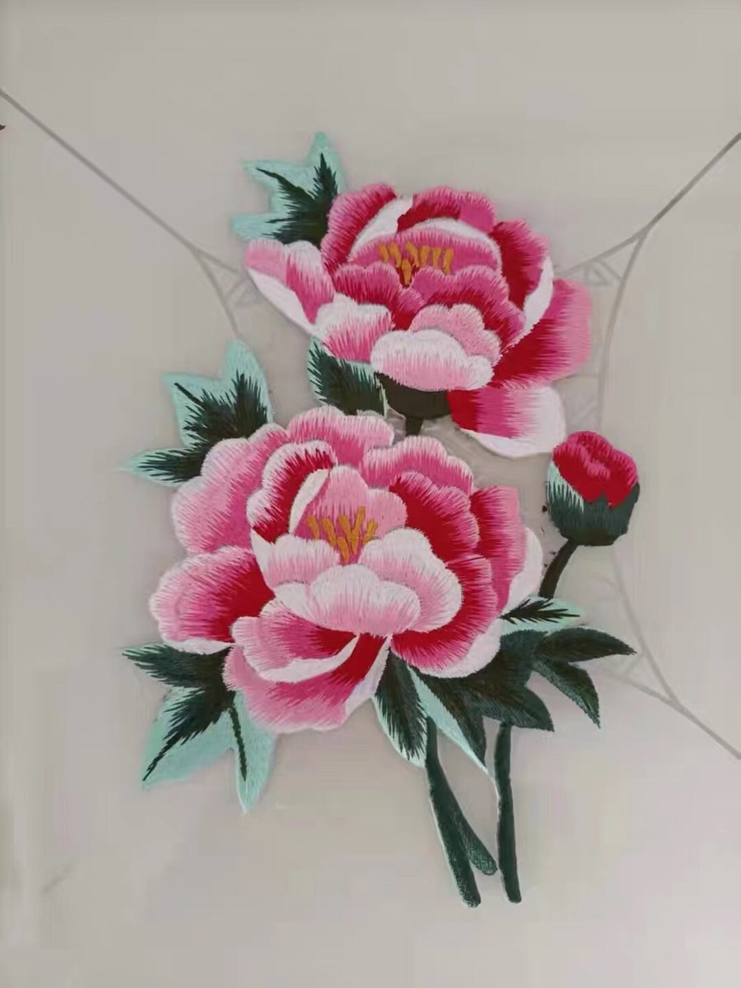 Peony Embroidered Applique Patch Floral Patch Applique Clothing