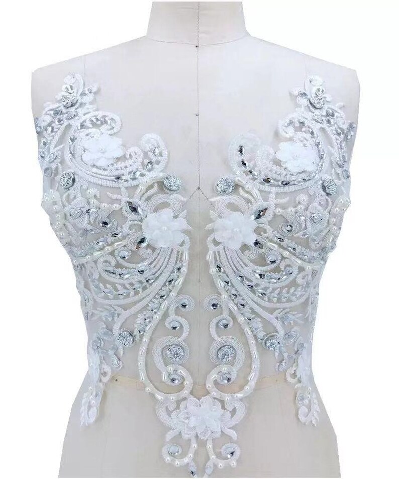 Large Blue sequins flowers with beaded vintage embroidered | Etsy